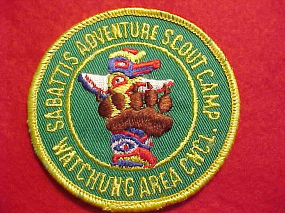 SABATTIS ADVENTURE SCOUT CAMP, 1960'S, WATCHUNG AREA C., MINT ...