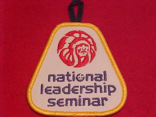 OA PATCH, 1980'S, NATIONAL LEADERSHIP SEMINAR, YELLOW BDR., NAVY BUTTO ...